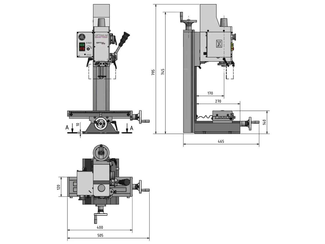 Optimum OPTImill BF 16Vario - CNC Drehmaschinen Fräsmaschinen und ...
